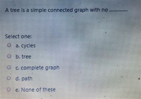 solved a tree is a simple connected graph with no berrrrr