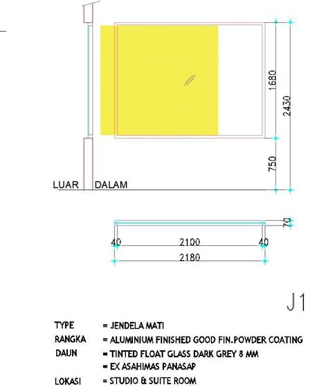 2100×2430 Sized Window Design Is Given In Autocad 2d Drawing Cad File
