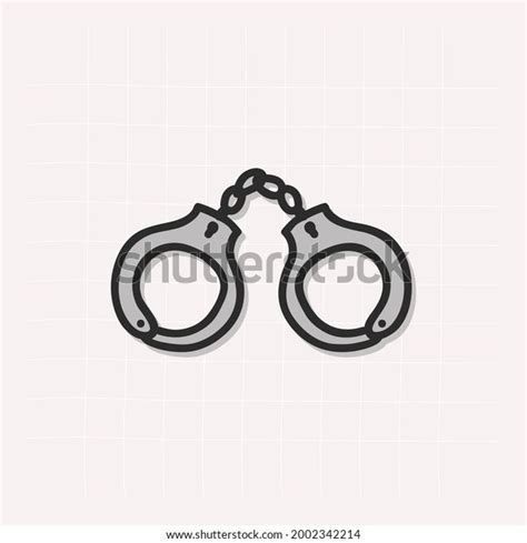 Handcuffs Doodle Icon Vector Color Illustration Stock Vector Royalty Free