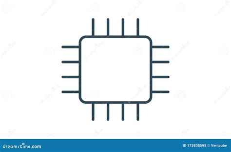 The Cpu Icon Microprocessor And Processor Symbol Vector Image Stock Illustration Illustration