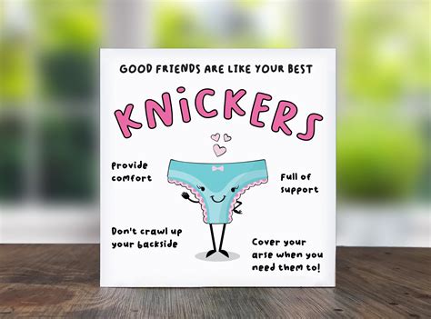 Good Friends Are Like Your Best Knickers Funny Card For Her Etsy Uk