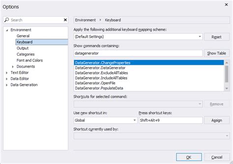 Assign Keyboard Shortcuts