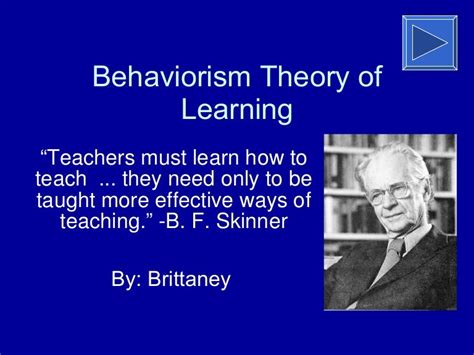 Behaviorism Theory Of Learning