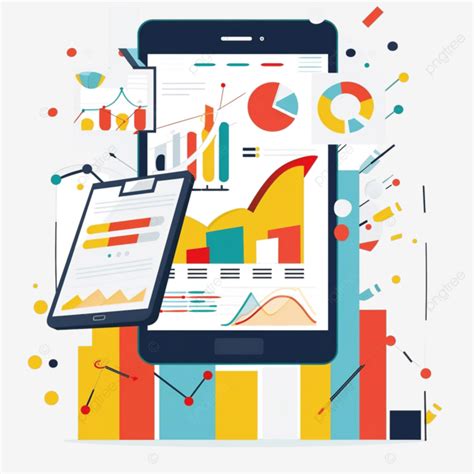 Mobile Analytics Flat Style Design Stock Marketing Technology Mobile PNG Transparent Image