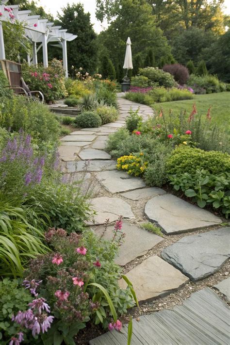 18 Inspiring Flagstone Garden Border Ideas