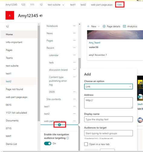 How To Create Both Top And Left Navigation Menu In Modern Site