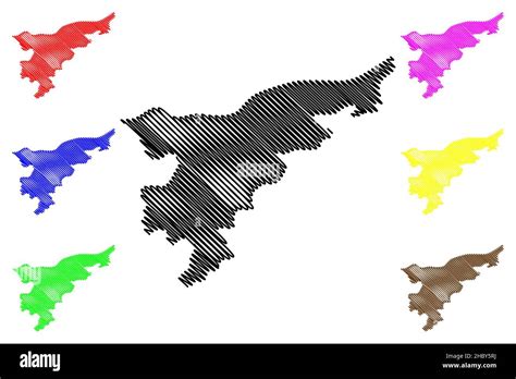 Nagaon District Assam State Republic Of India Map Vector