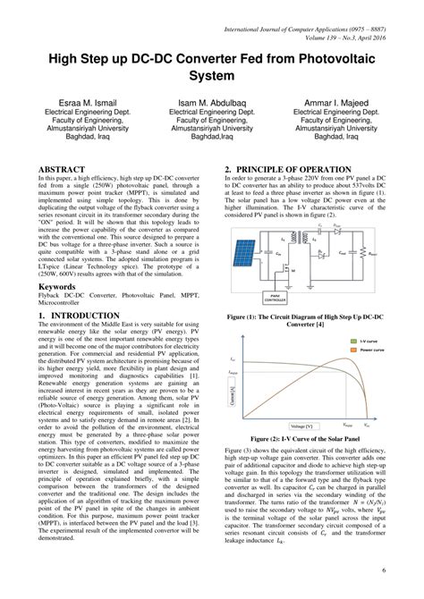 Pdf High Step Up Dc Dc Converter Fed From Photovoltaic System