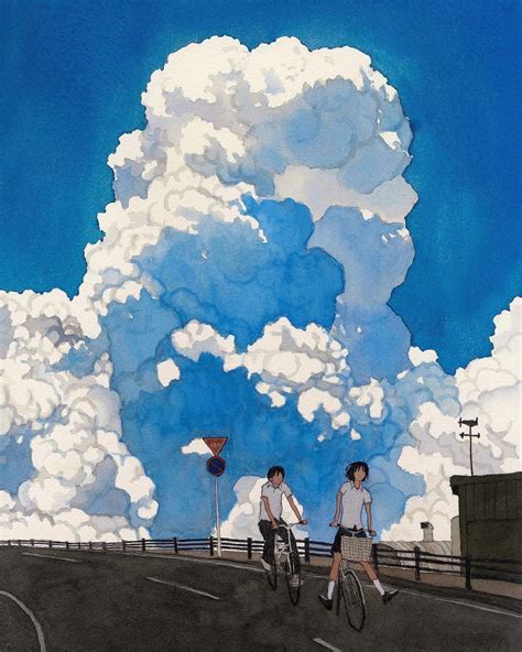 S E O N G R Y U L Watercolor Sky Illustration Art Landscape Art