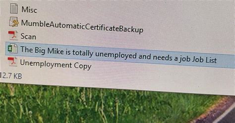 When You Do Spring Cleaning On Your Hard Drive And Find A File You Created After You Were Laid