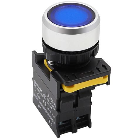 Mxuteuk Blue Led Light Voltage 110v 220v 22mm 1no Waterproof Ip65 Spst