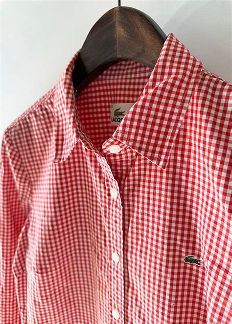 [90] 라코스테 레드 체크 셔츠[우먼스] 후루츠패밀리
