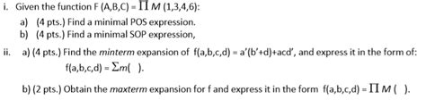 Solved Given The Function F Abc Pi M 1346 A