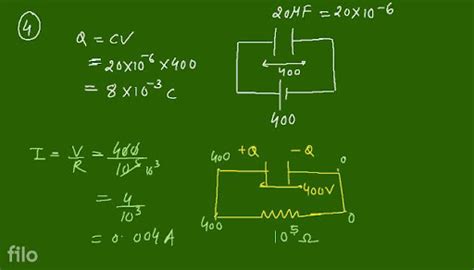4 A 20μf Capacitor Is Charged To A Potential Difference Of 400 V And The