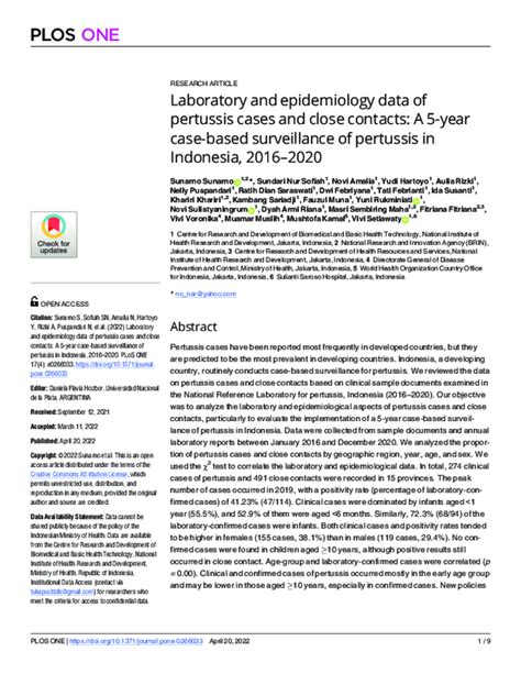 Pdf Laboratory And Epidemiology Data Of Pertussis Cases And Close Contacts A 5 Year Case
