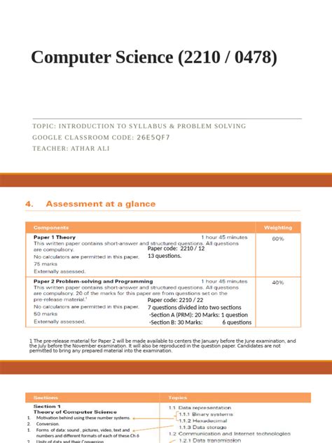 Introduction To Syllabus And Problem Solving Pdf Computer Program