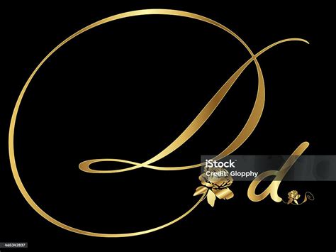 골든 알파벳 D 장미 컴퓨터 글자에 대한 스톡 벡터 아트 및 기타 이미지 컴퓨터 글자 금 금속 금색 Istock