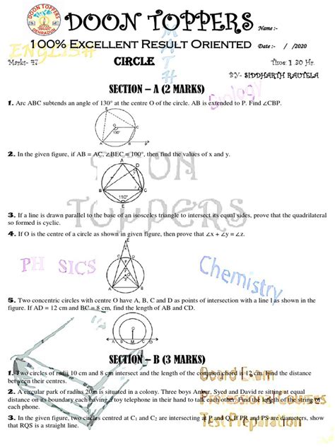 Circle 1 Pdf Circle Perpendicular