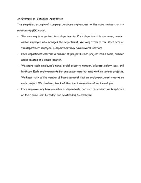 An Example Of Database Application