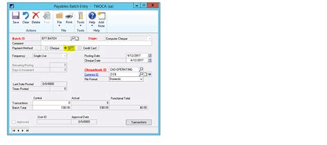 Setting Up Dynamics Gp Eft For Payables Stoneridge Software