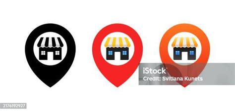 상점 세트 아이콘 관심 지점 아이콘 실루엣과 플랫 스타일 벡터 아이콘 가리키기에 대한 스톡 벡터 아트 및 기타 이미지 가리키기 건물 외관 건축물 Istock