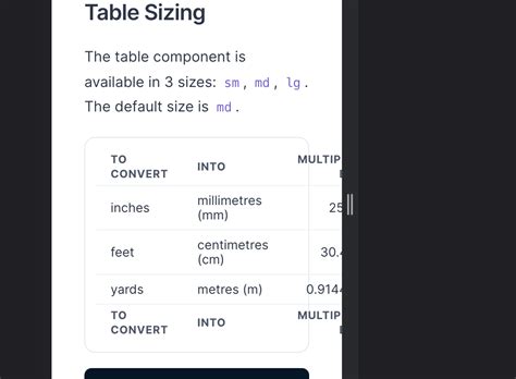 bug the container holding the table is not responsive in mobile view