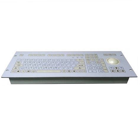 Ip67 Panel Mounted Membrane Keyboard With Integrated 50 0mm Trackball Mouse