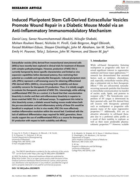 Pdf Induced Pluripotent Stem Cell Derived Extracellular Vesicles
