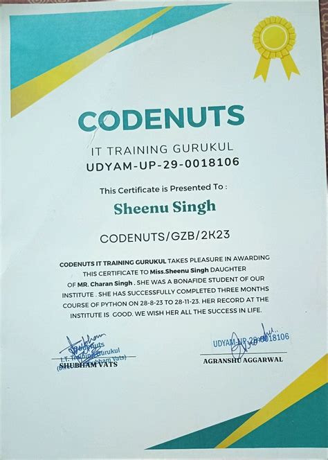 Sheenu Singh On Linkedin Python Pythonprogramming Certificate