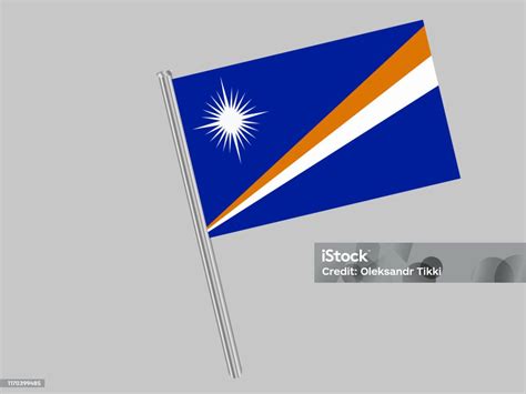 아름다운 국기의 마샬 제도 깃대 원래 색상과 비율 웹 로고 아이콘 및 배경에 대한 놀라운 디자인 벡터 Gparphic 그림 국가 플래그 설정에서 국기에 대한 스톡 벡터 아트