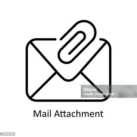 메일 첨부 파일 벡터 개요 아이콘 디자인 그림입니다 흰색 배경에 비즈니스 및 경영 기호 Eps 10 파일 0명에 대한 스톡 벡터 아트 및 기타 이미지 Istock