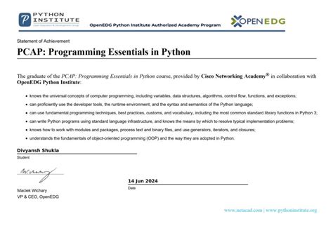 Divyansh Shukla On Linkedin Python Programming Certification