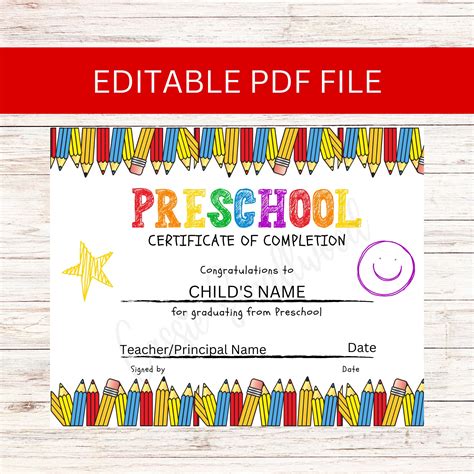 Preschool Graduation Certificate Template Free Ablebionics