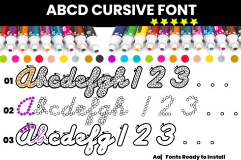 Abcd Cursive Dot Marker Font By Antarart · Creative Fabrica
