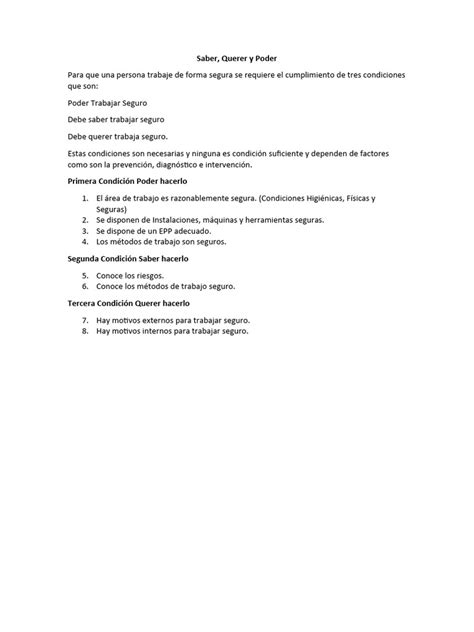 Saber Querer Y Poder Pdf