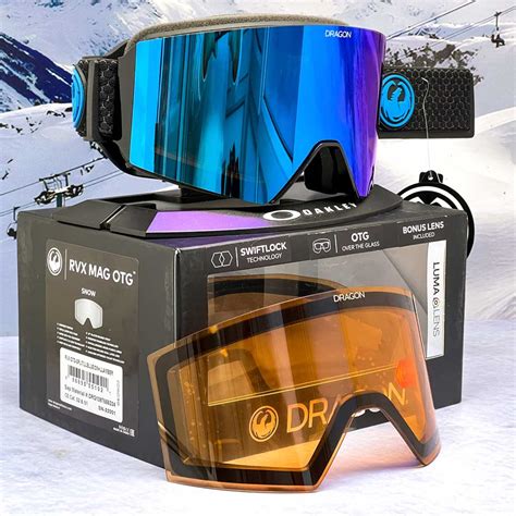 Маска Dragon Rvx Mag Otg Split Luma Blue Ion Luma Amber купить по