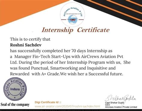 Roshni Sachdev On Linkedin Achievement Certificate Career