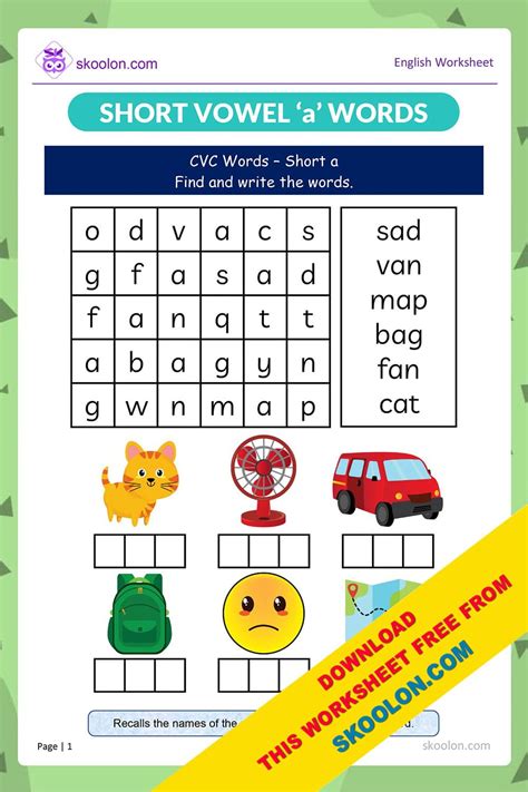 Cvc Words Worksheet