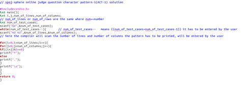 spoj cpttrn1 character patterns act 1 solution