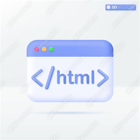 Web Page Development Icon Symbols Coding Language Programming Software Concept 3d Vector