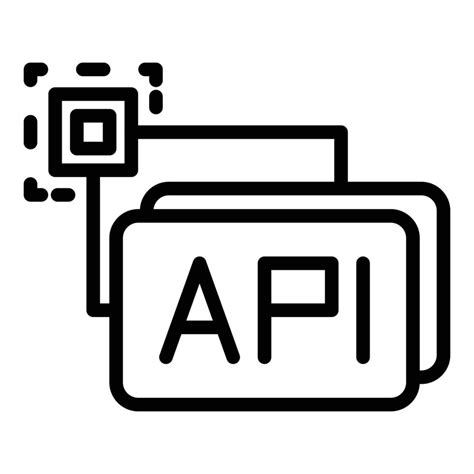 Api Button Icon Outline Style Vector Art At Vecteezy
