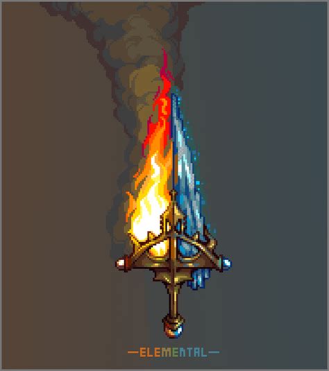 Fire And Ice Sword I Made For Swordtember Rpixelart