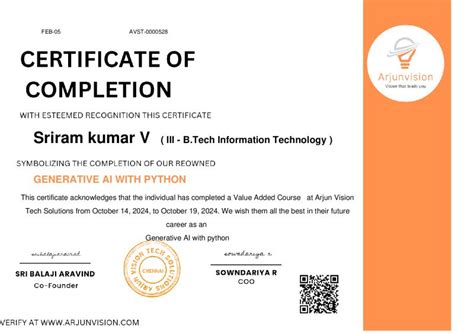 coursecompletion certificate careergrowth professionaldevelopment… sri ram