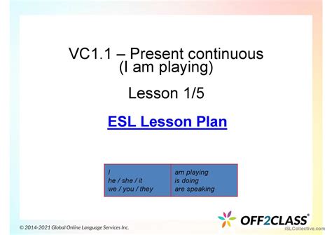 The Present Continuous Tense A Free English ESL Powerpoints
