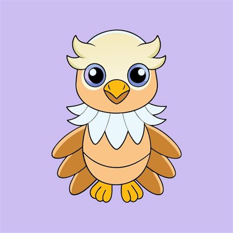 귀여운 독수리 터 일러스트레이션 만화 클리파트 및 라인 아트 디자인 매력적인 독수리 배터 프리미엄 벡터