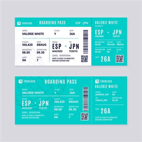 Free Vector Flat Design Boarding Pass Template
