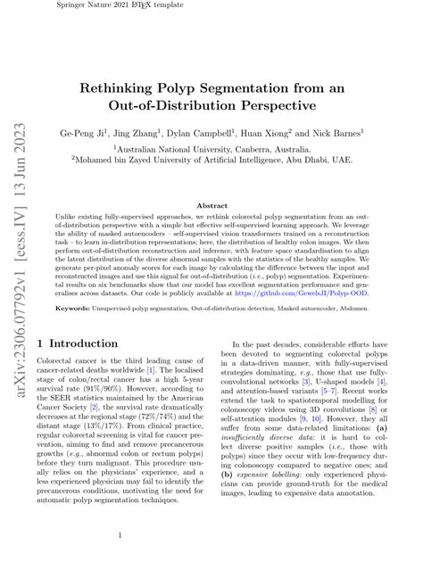 pdf rethinking polyp segmentation from an out of distribution perspective
