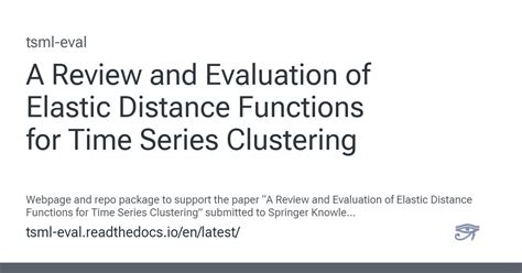 A Review And Evaluation Of Elastic Distance Functions For Time Series