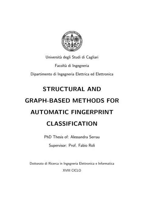 Pdf Structural And Graph Based Methods Methods For Automatic Fingerprint Classification