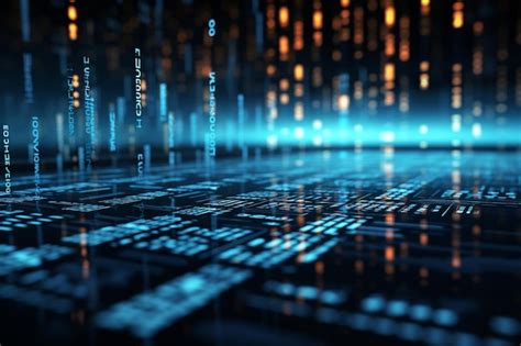 Dynamic Digital Background Binary Code And Ai Algorithms Create Synergy